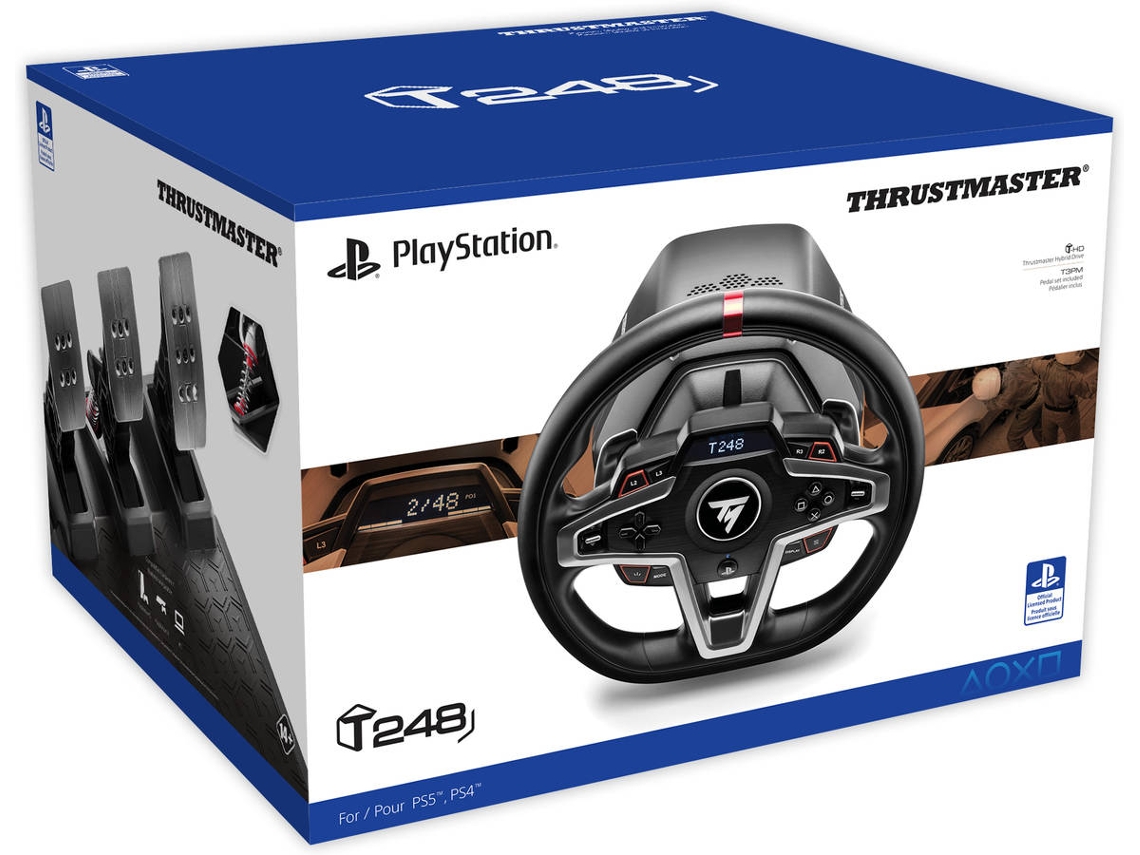 Volante + Pedais THRUSTMASTER T248 (PS4 | PS5 | PC - Preto) | Worten.pt