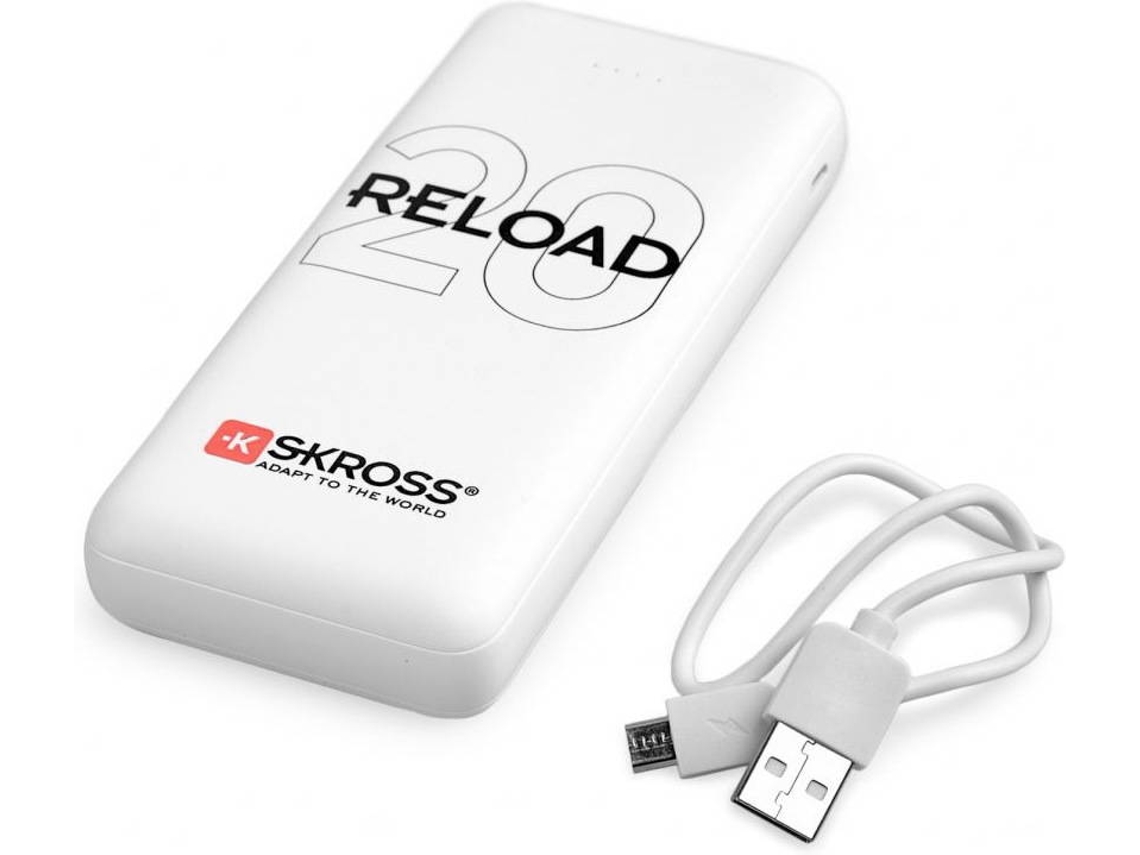Powerbank SKROSS Reload (20000 mAh - 2 USB - USB-C - MicroUSB - Branco ...