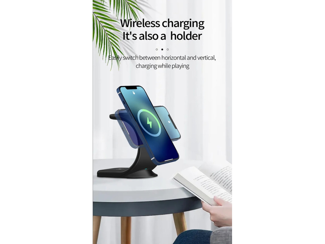 Carregador Wireless 15W CHRONUS 3 em 1 Branco | Worten.pt