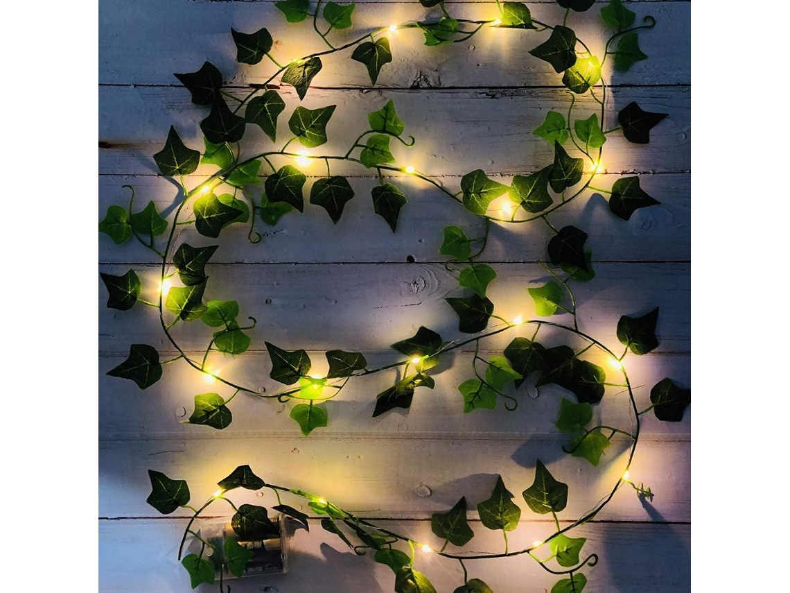Luzes de Fada com Folhas 20/100 Leds Ivy Flower Guirlanda Luzes de Fada ...