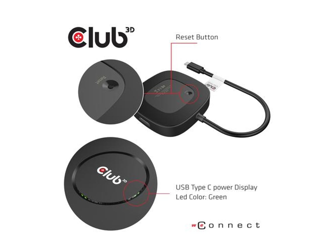 Club3D Usb Type C 3.2 Gen1 Multistream Transport Mst Hub Display Port 1.4 Triple Monitor ...